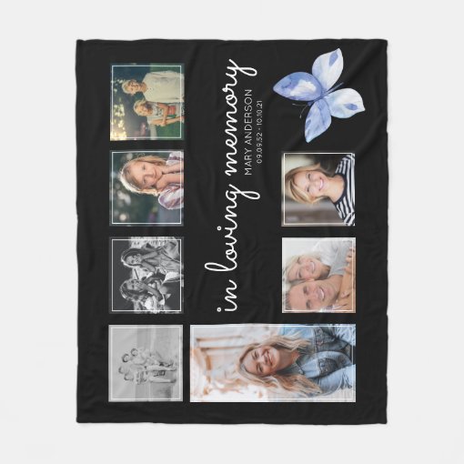 In Loving Memory Photo Family Memorial Fleece Blanket | Zazzle