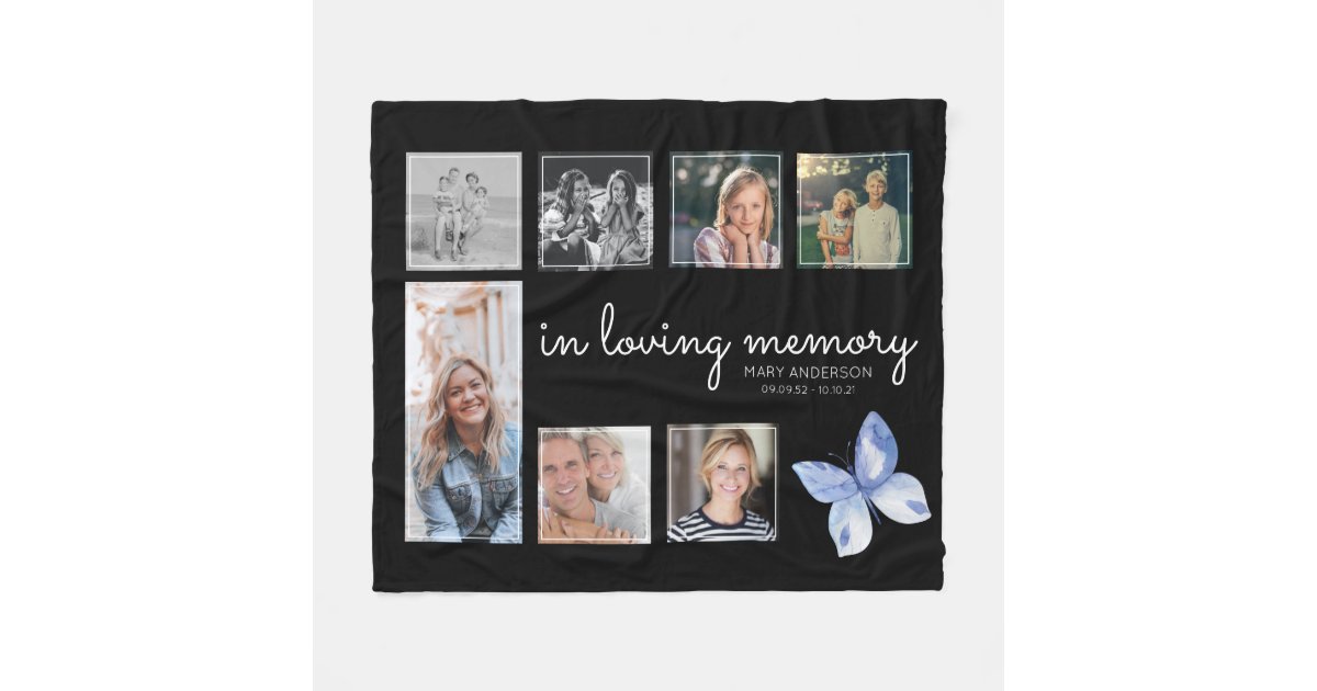 In Loving Memory Photo Family Memorial Fleece Blanket | Zazzle