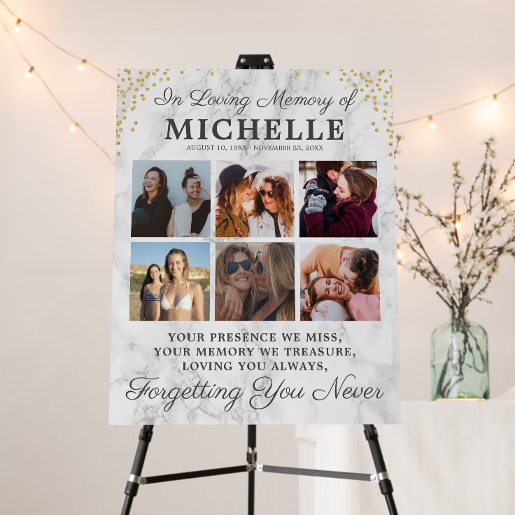 In Loving Memory Photo Funeral Foam Board | Zazzle