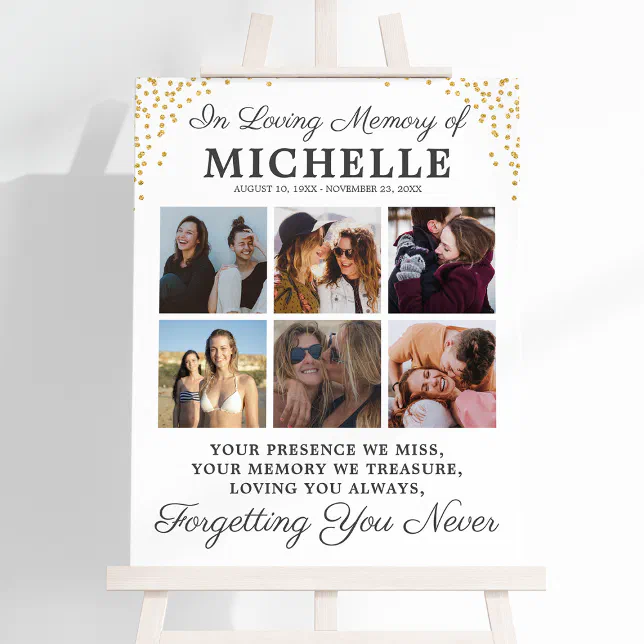 In Loving Memory Photo Funeral Foam Board | Zazzle