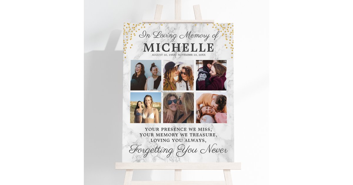 In Loving Memory Photo Funeral Foam Board | Zazzle
