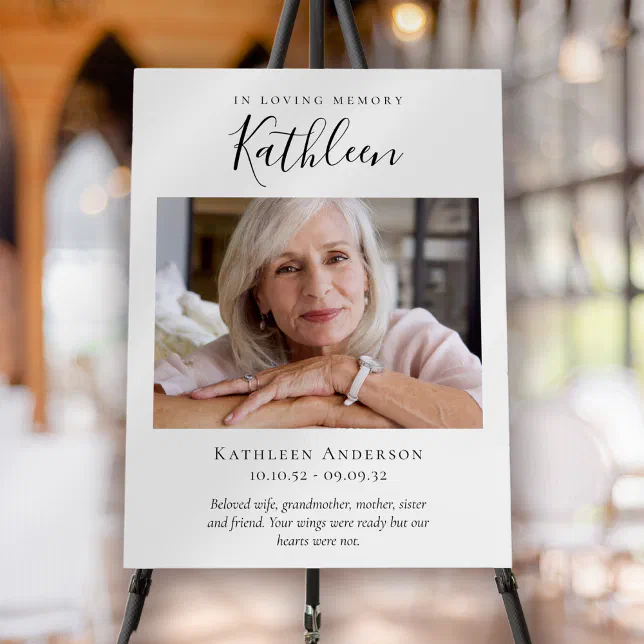 In Loving Memory Photo Funeral Memorial Board | Zazzle