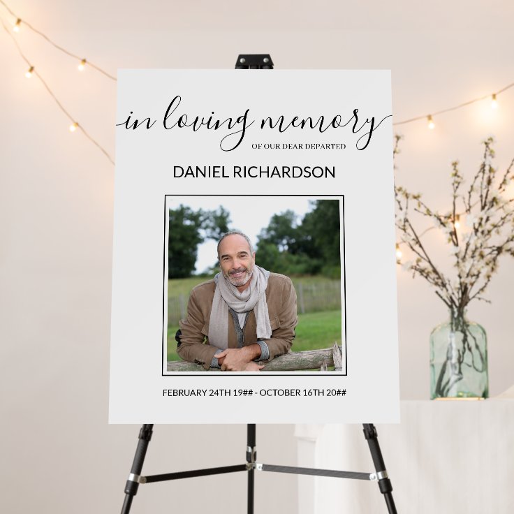 In Loving Memory Photo Funeral Memorial Board | Zazzle