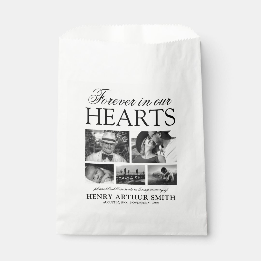 In Loving Memory Photo Funeral Memorial Favor Bag | Zazzle