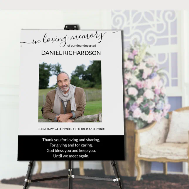 In Loving Memory Photo Funeral Memorial Foam Board | Zazzle