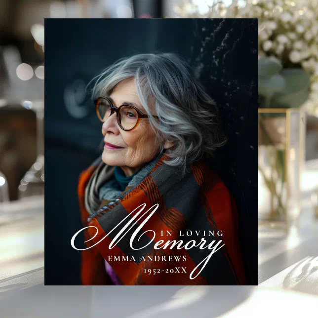 "In Loving Memory" Photo Funeral Memorial Foam Board | Zazzle