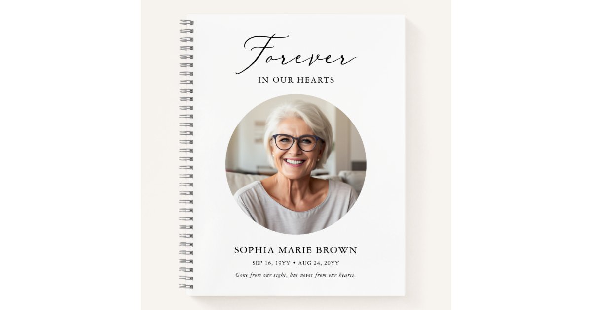 In Loving Memory Photo Funeral Memorial Guest Book | Zazzle
