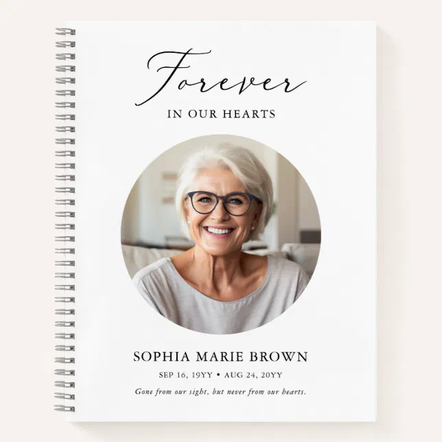 In Loving Memory Photo Funeral Memorial Guest Book | Zazzle