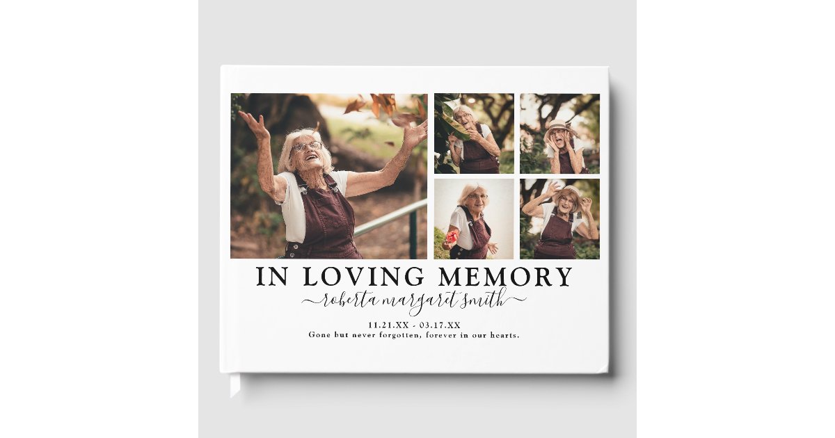 In Loving Memory Photo Funeral Memorial Guest Book | Zazzle