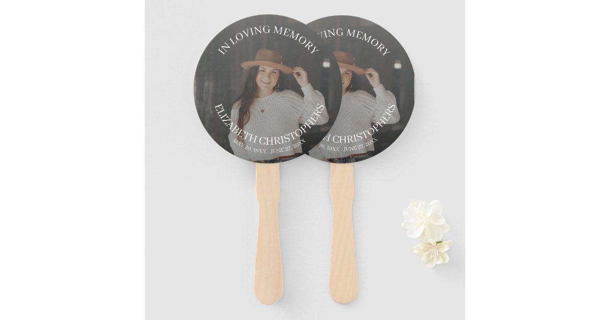 In Loving Memory Photo Funeral Memorial Hand Fan | Zazzle