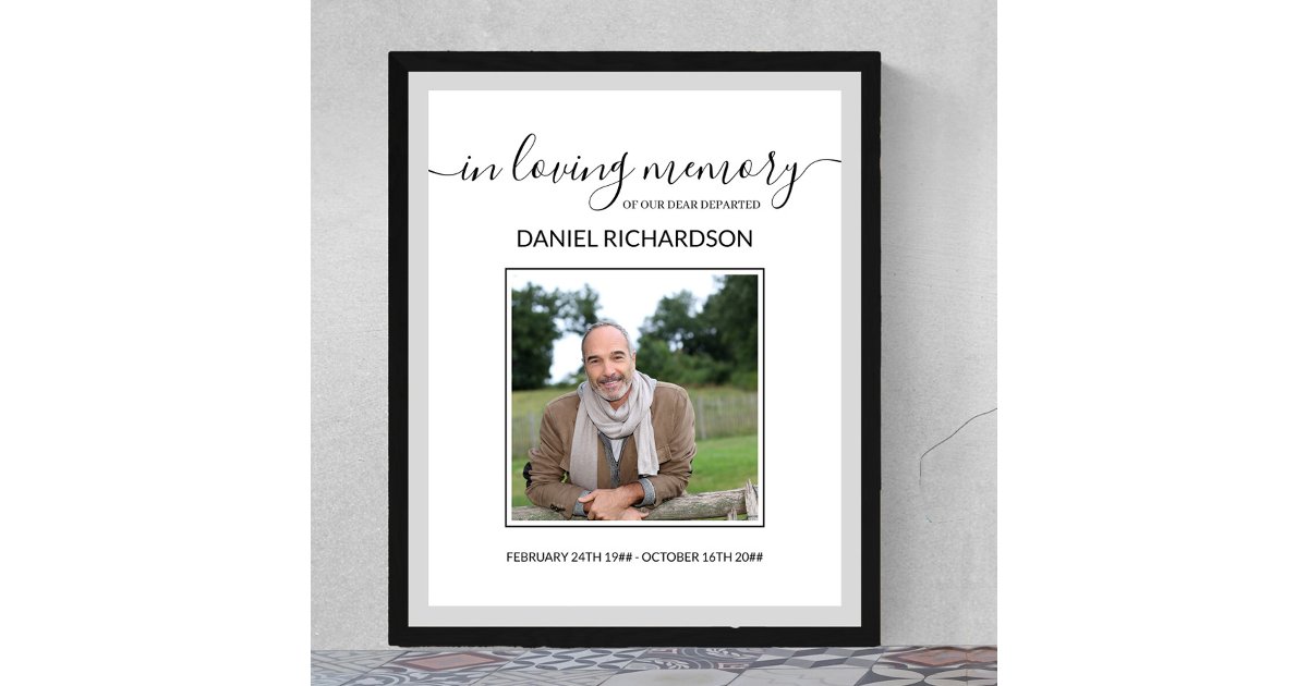 In Loving Memory Photo Funeral Memorial Poster | Zazzle