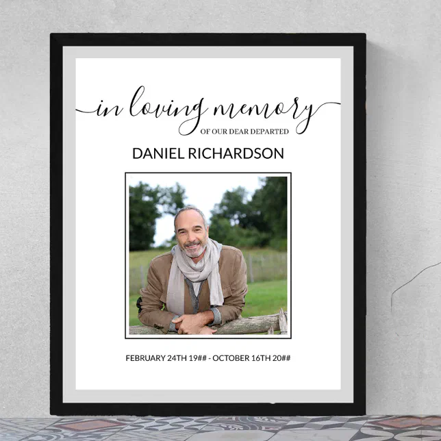In Loving Memory Photo Funeral Memorial Poster | Zazzle