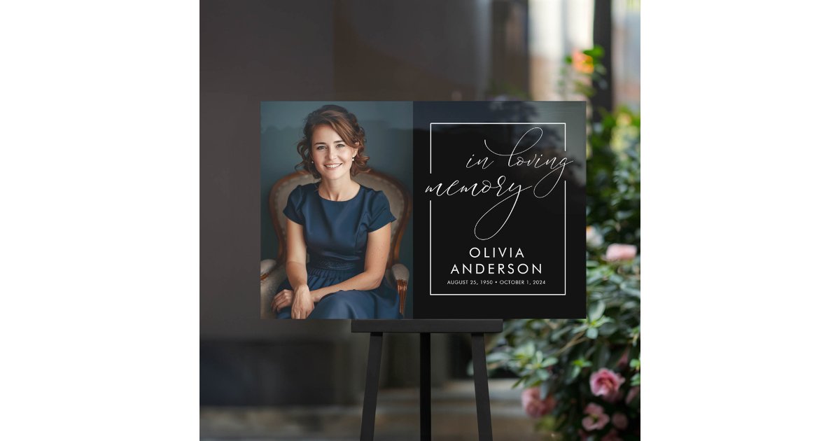 In Loving Memory Photo Funeral Memorial Welcome Acrylic Sign | Zazzle