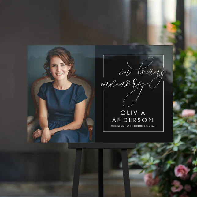 In Loving Memory Photo Funeral Memorial Welcome Acrylic Sign | Zazzle