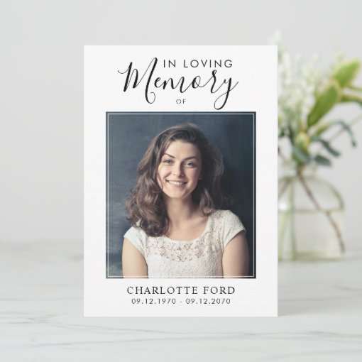 In Loving Memory Photo Funeral Service Memorial Invitation | Zazzle