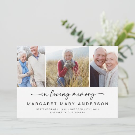 In Loving Memory Photo Funeral Sympathy Thank You Card | Zazzle