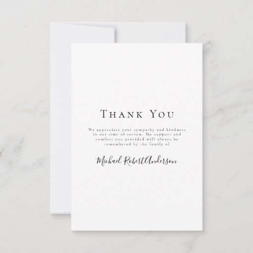 In Loving Memory Photo Funeral Thank You Card | Zazzle