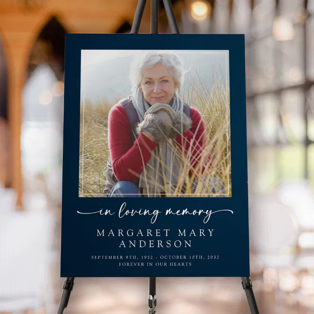 In Loving Memory Photo Funeral Welcome Sign | Zazzle