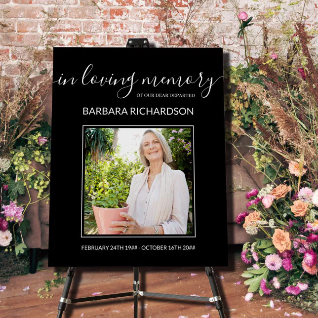 In Loving Memory Photo Funeral Welcome Sign | Zazzle