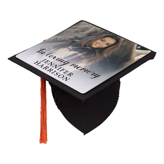 In loving memory photo graduation cap topper | Zazzle