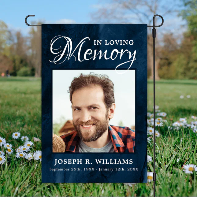 In Loving Memory Photo Grave Cemetery Memorial Garden Flag | Zazzle