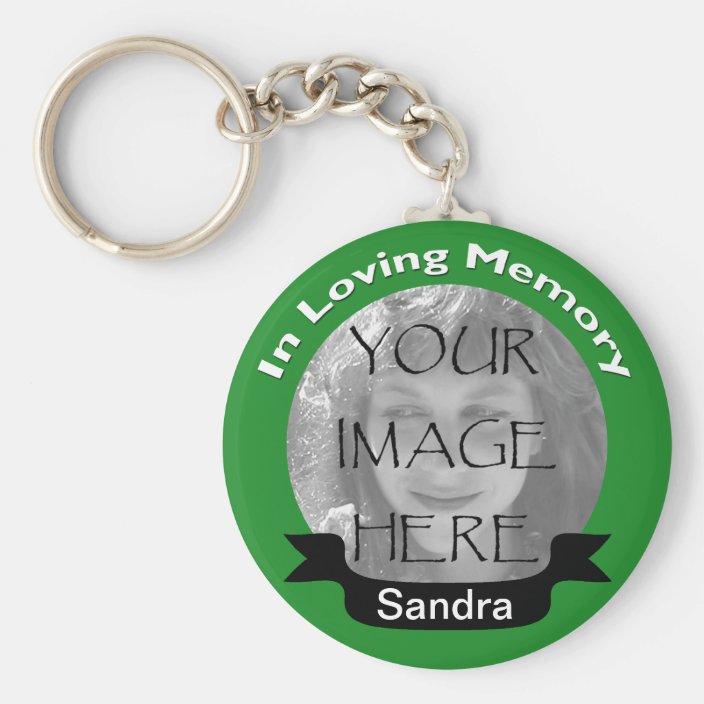 In Loving Memory Photo Green Key Chain | Zazzle.com