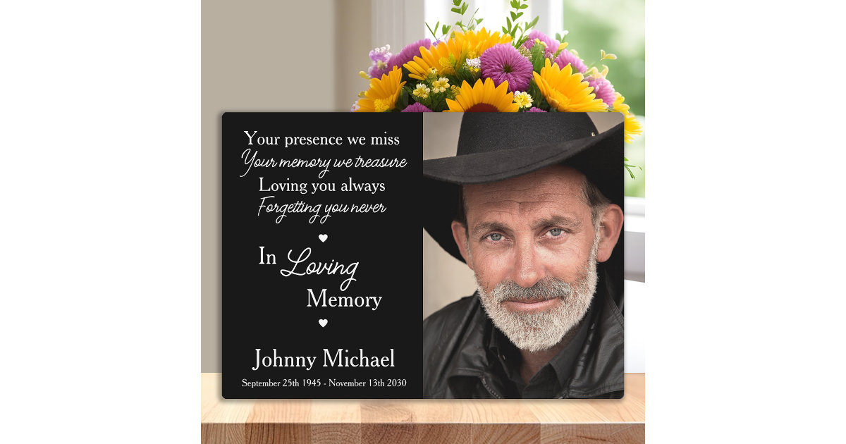 In Loving Memory Photo Keepsake Memorial Plaque | Zazzle