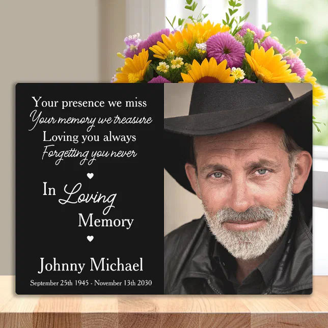 In Loving Memory Photo Keepsake Memorial Plaque | Zazzle