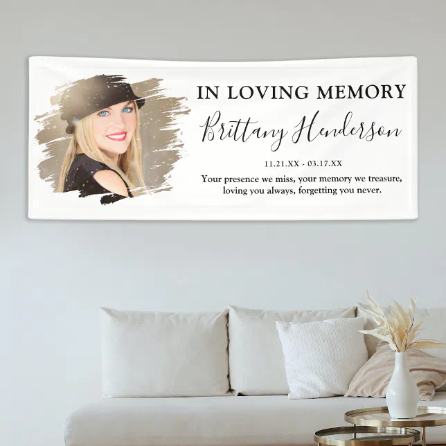 In Loving Memory | Photo Memorial Banner | Zazzle
