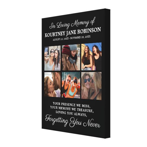 In Loving Memory Photo Memorial Canvas Print | Zazzle