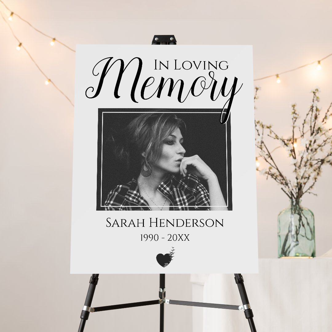 In Loving Memory | Photo Memorial Foam Board | Zazzle