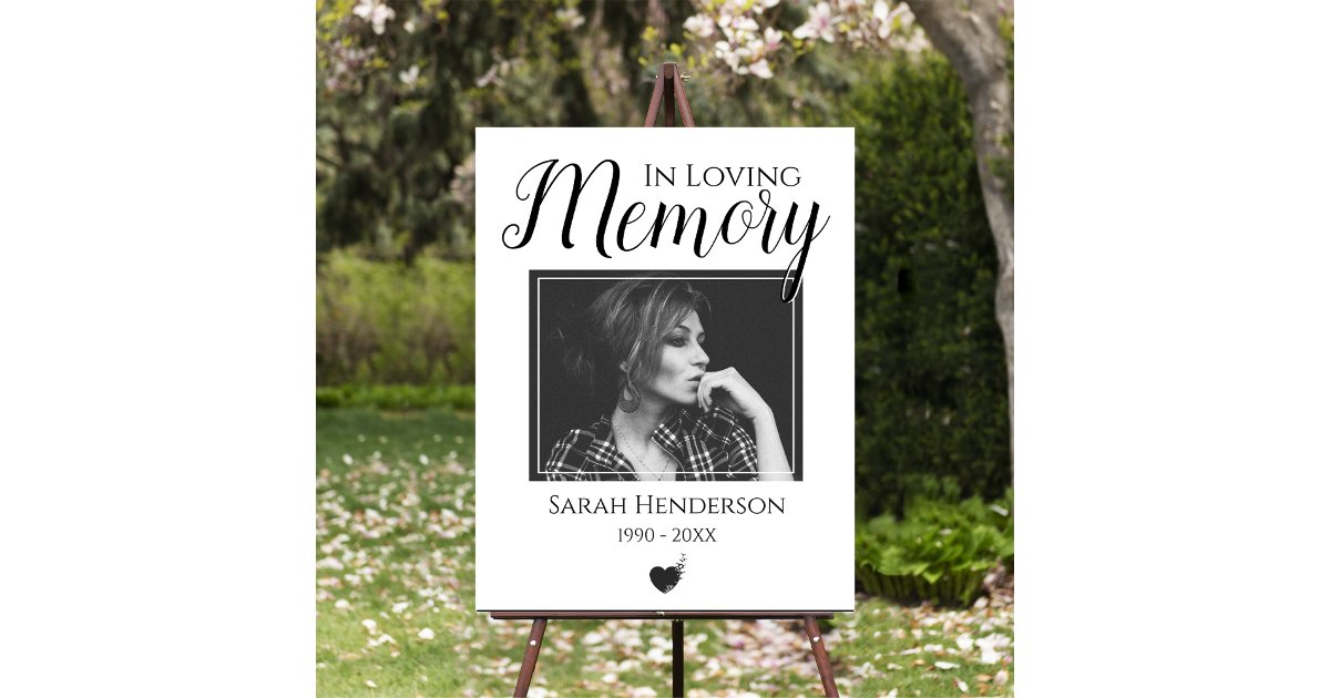 In Loving Memory | Photo Memorial Foam Board | Zazzle