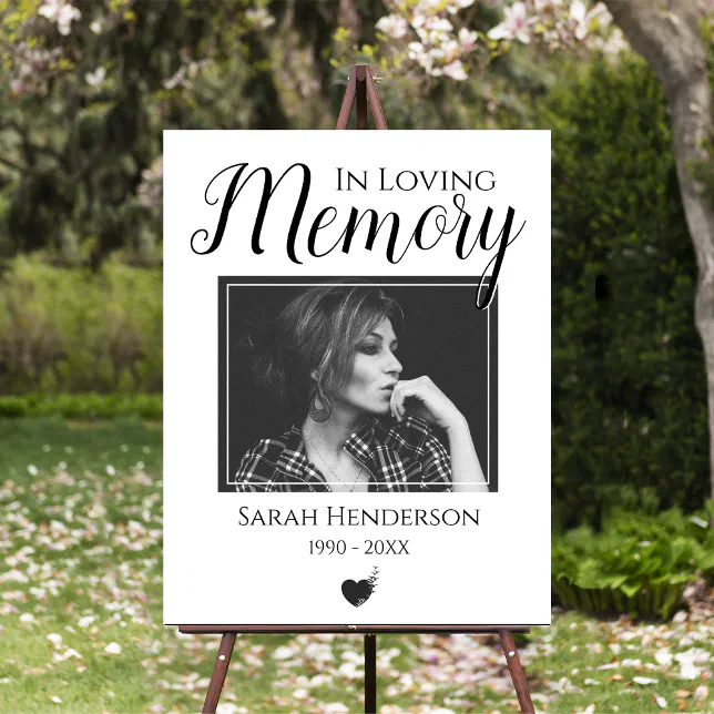 In Loving Memory | Photo Memorial Foam Board | Zazzle