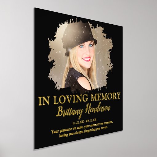 In Loving Memory | Photo Memorial Foil Prints | Zazzle