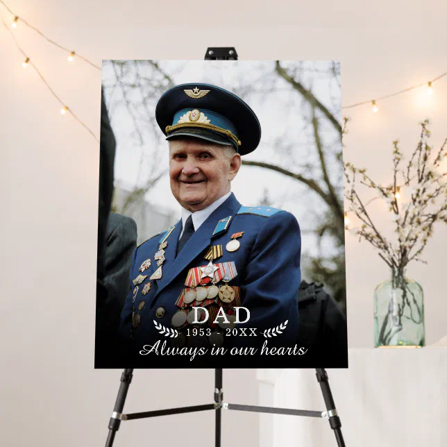 In Loving Memory | Photo Memorial Funeral Foam Board | Zazzle