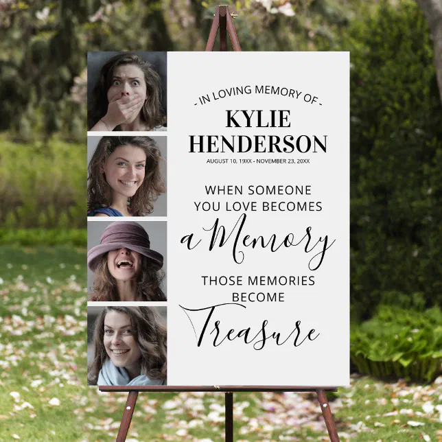 In Loving Memory Photo Memorial Funeral Foam Board | Zazzle