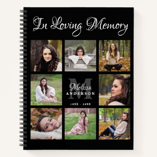 In Loving Memory Photo Memorial Funeral Guest Book | Zazzle