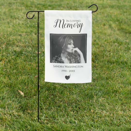 In Loving Memory | Photo Memorial Garden Flag | Zazzle.com