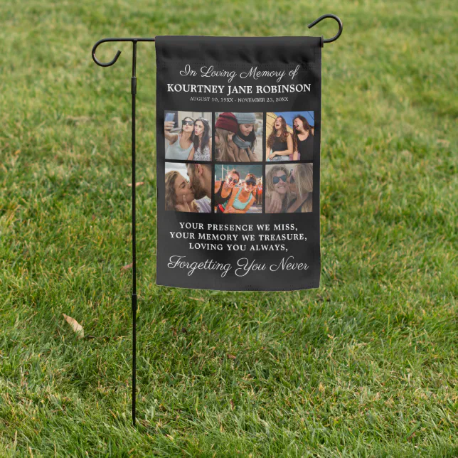 In Loving Memory Photo Memorial Garden Flag | Zazzle
