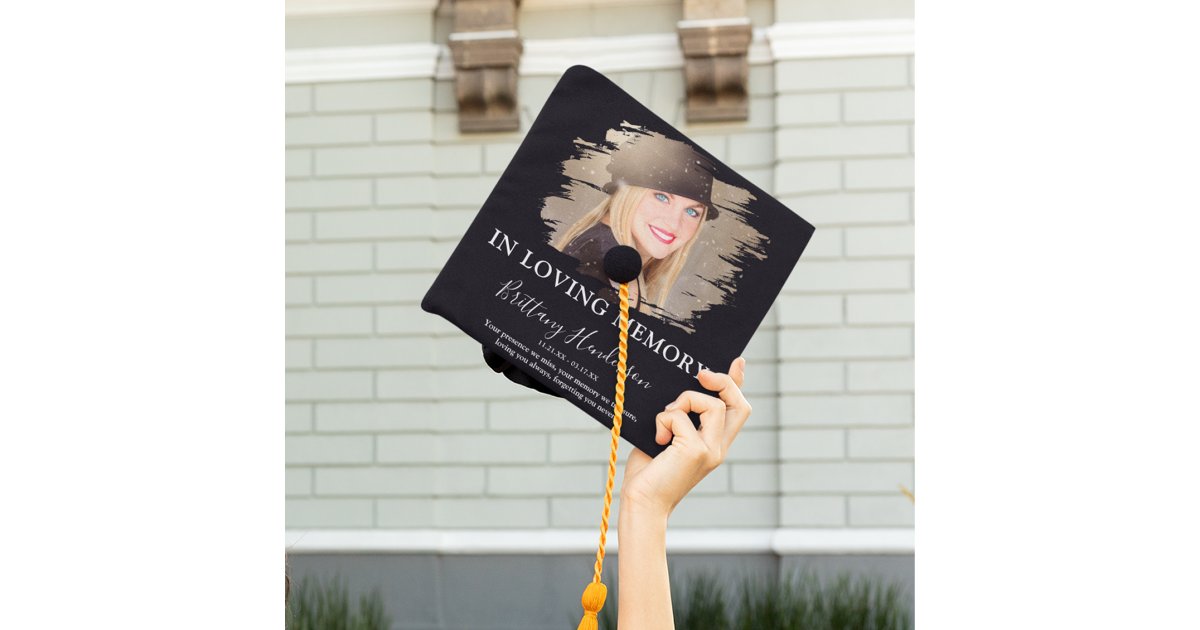 In Loving Memory | Photo Memorial Graduation Cap Topper | Zazzle