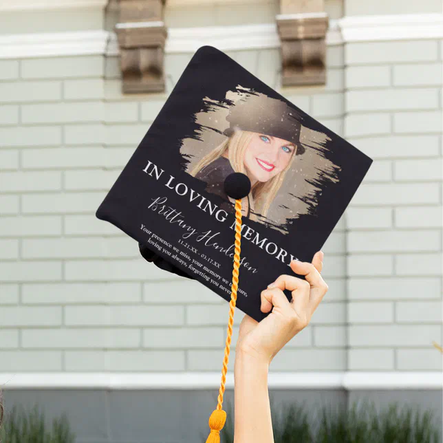 In Loving Memory | Photo Memorial Graduation Cap Topper | Zazzle