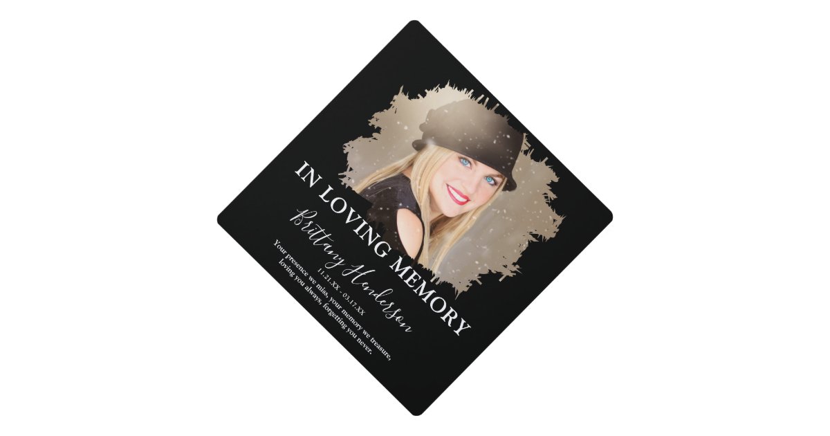 In Loving Memory | Photo Memorial Graduation Cap Topper | Zazzle