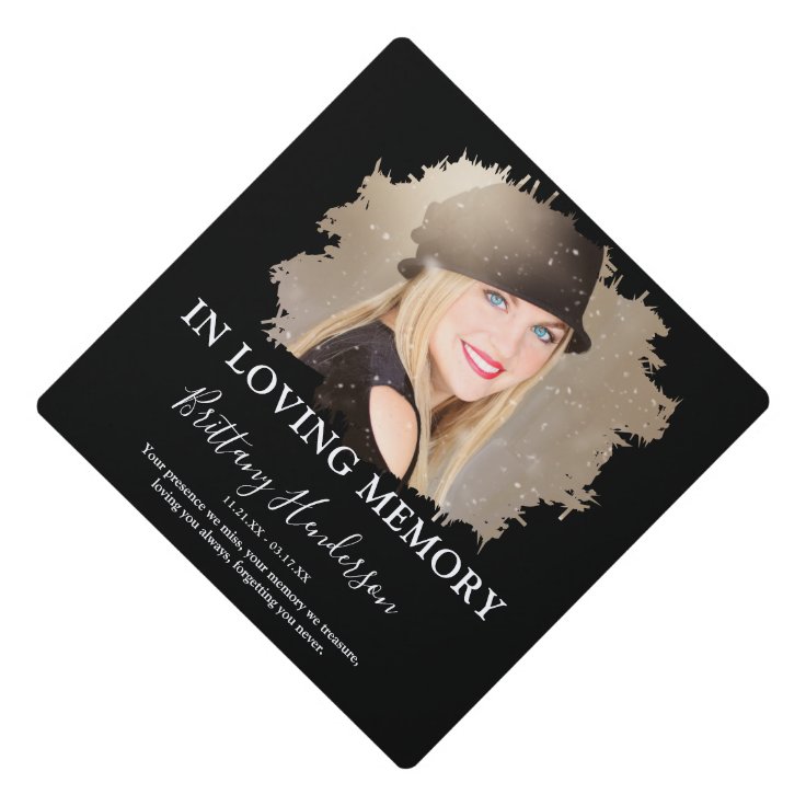 In Loving Memory | Photo Memorial Graduation Cap Topper | Zazzle