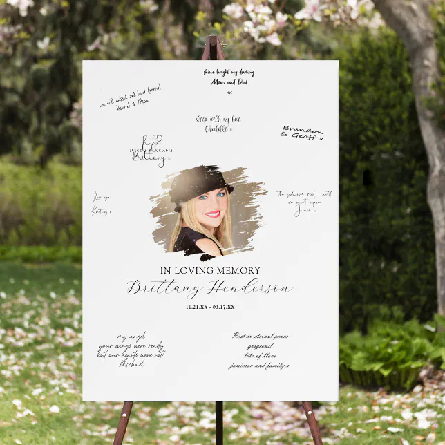 In Loving Memory | Photo Memorial Guest Message Foam Board | Zazzle