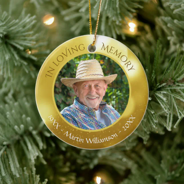In Loving Memory Photo Memorial Keepsake Ceramic Ornament | Zazzle