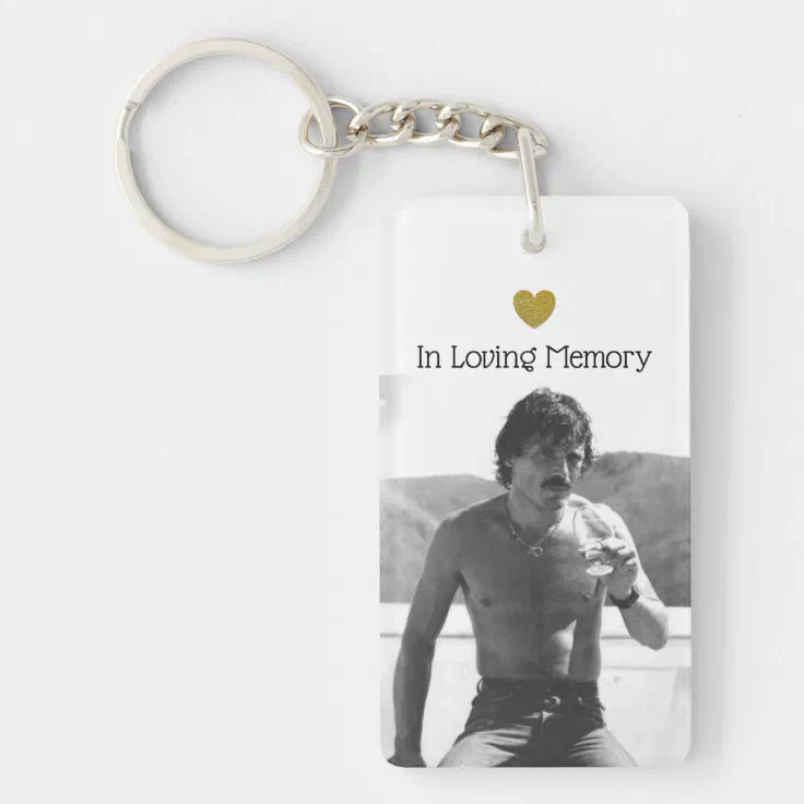 In Loving Memory Photo Memorial Keychain | Zazzle