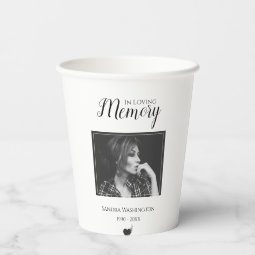 In Loving Memory | Photo Memorial Paper Cups | Zazzle