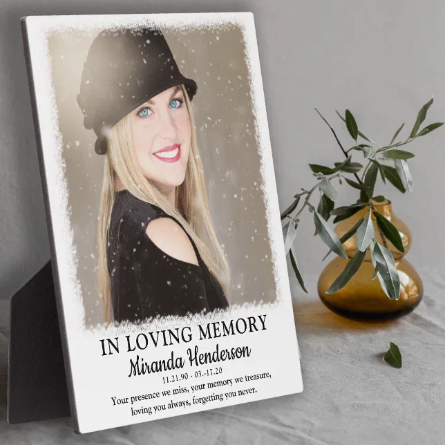 In Loving Memory Photo Memorial Plaque | Zazzle