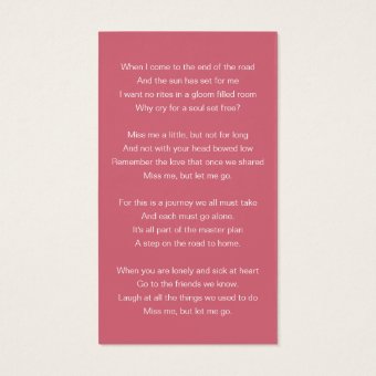 In Loving Memory Photo Memorial Poem Card | Zazzle