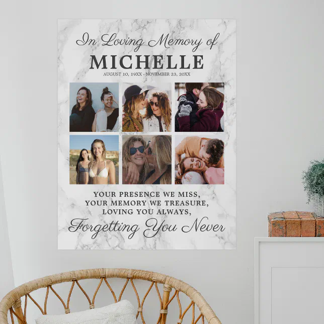 In Loving Memory Photo Memorial Poster | Zazzle
